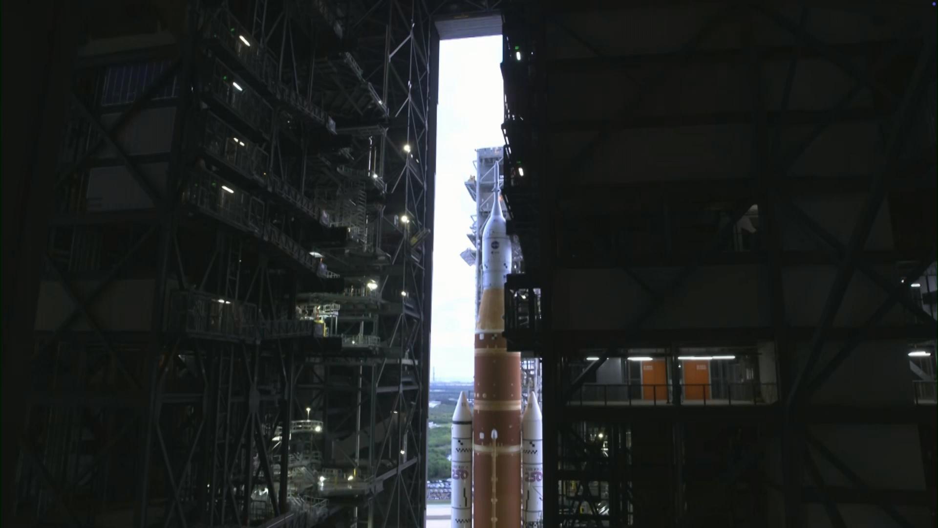 NASA's new moon rocket heads to the pad ahead of astronaut launch as ...