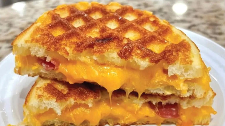 Frozen waffles transform this classic comfort sandwich