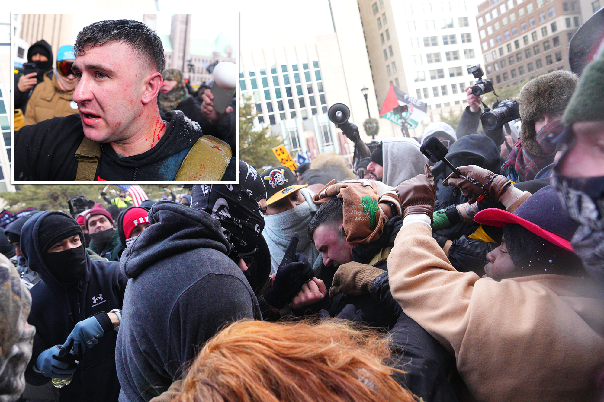 Lefty protesters allegedly stab Jan. 6 rioter, GOP candidate who ...
