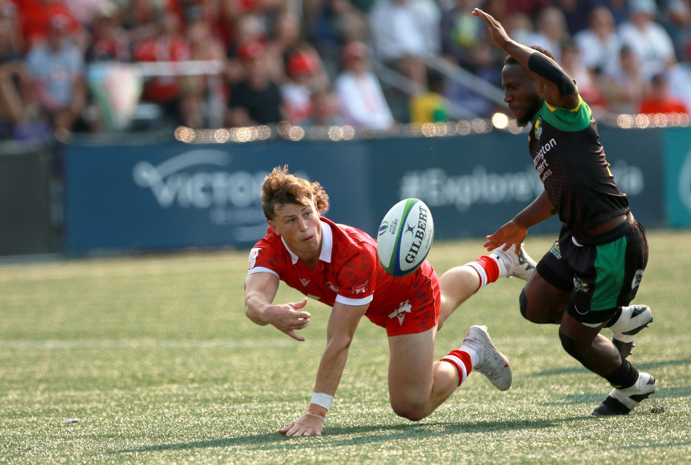 Canadian men win two of three, top Pool B at Dubai rugby sevens tournament