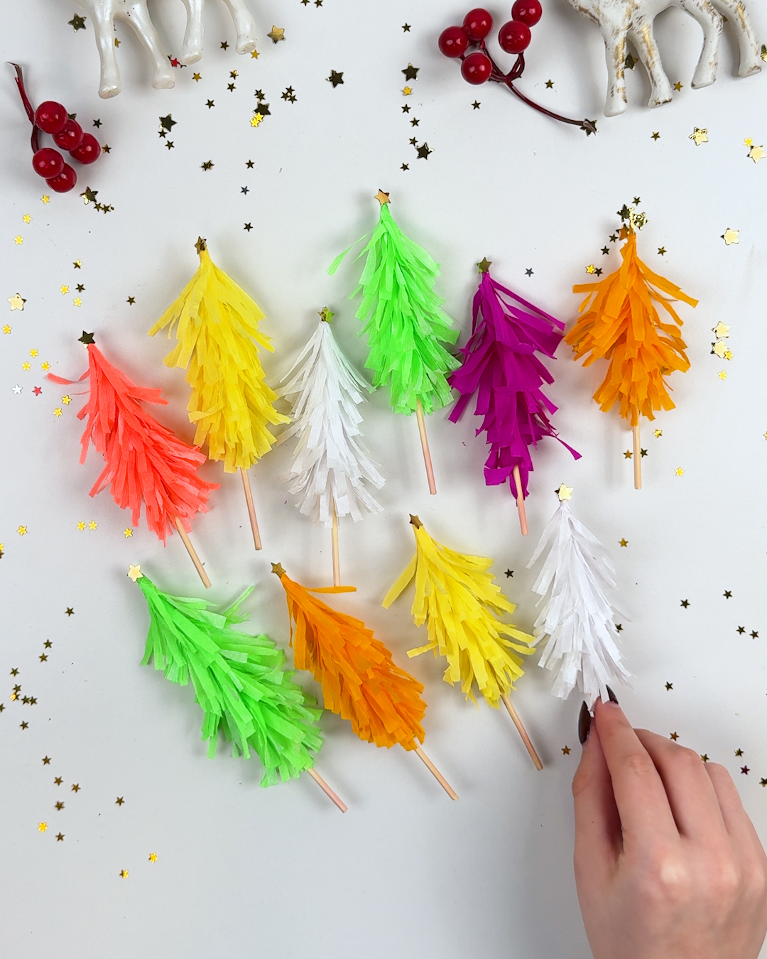 Crafting paper trees for festive decor🎄