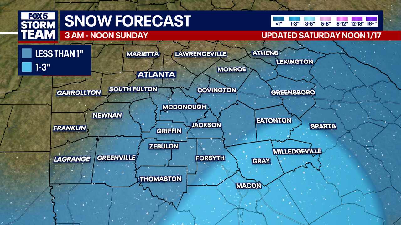 Live | Snow in metro Atlanta: Flurries possible Sunday as system shifts ...