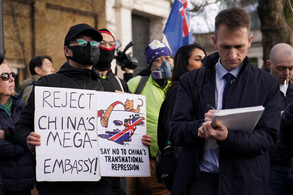 Opponents protest against China's planned UK 'mega embassy' as decision ...