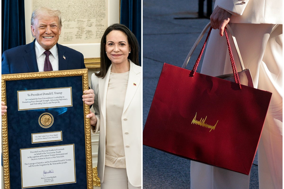 Venezuela’s Machado gave Trump her Nobel. She left with a swag bag