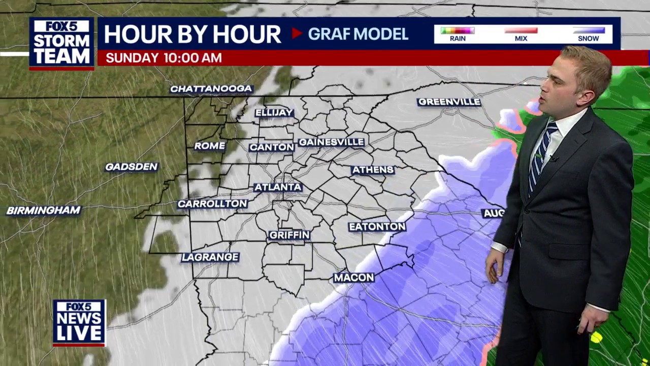 Sunday morning chance of snow in Georgia; winter weather advisory