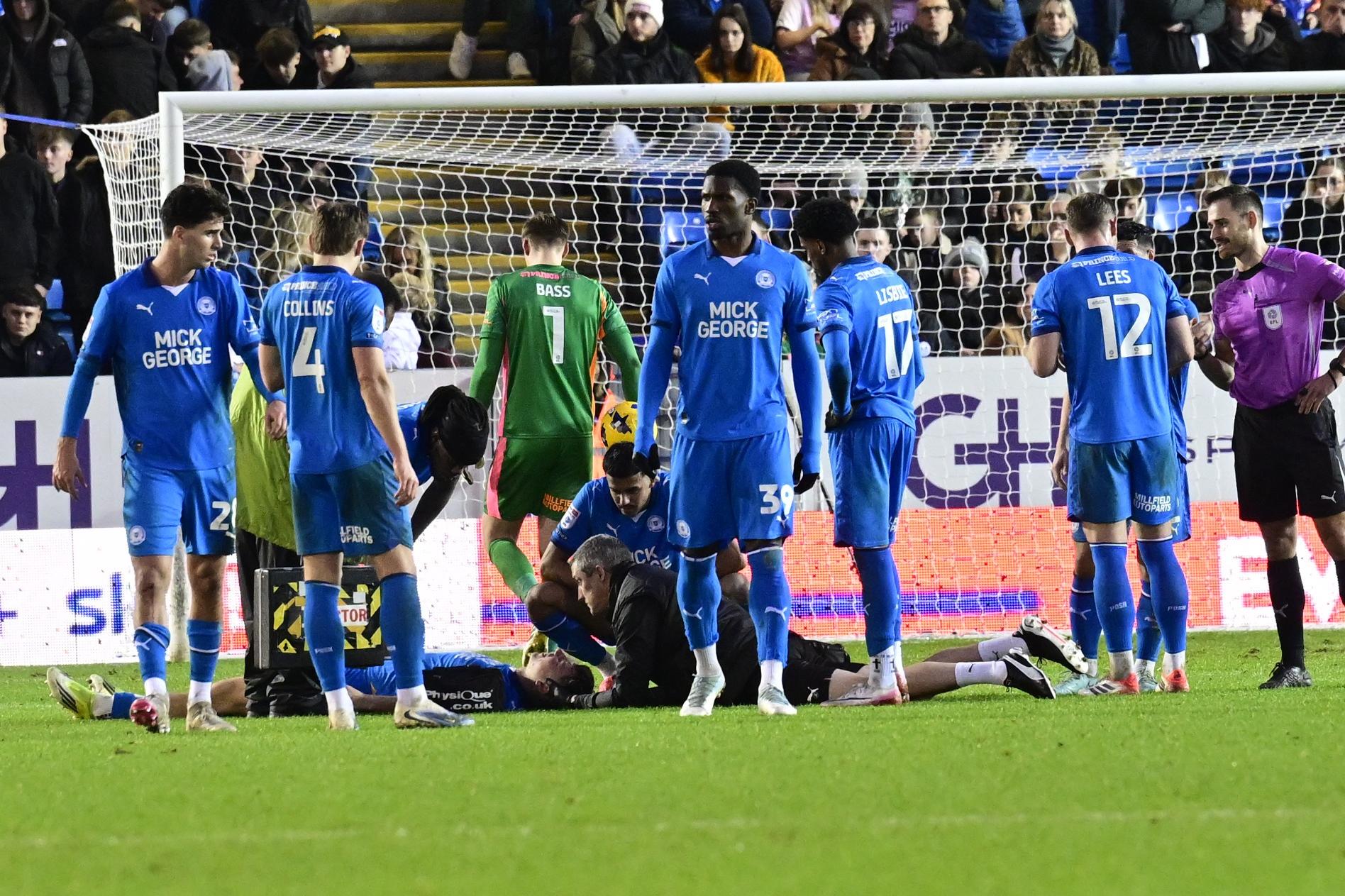 Peterborough United's Harry Leonard reassures fans after nasty-looking ...