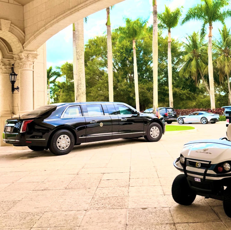 Trump visits golf club shielded from public view