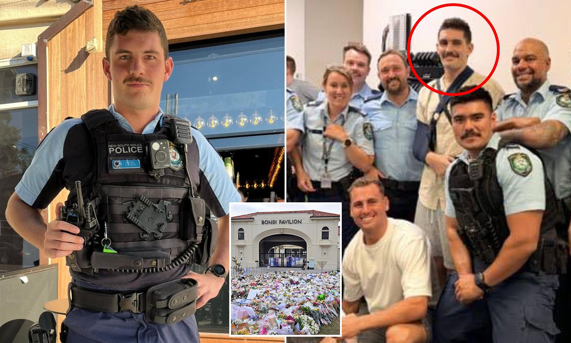 Bondi Beach police hero reunites with colleagues after having 'daily ...