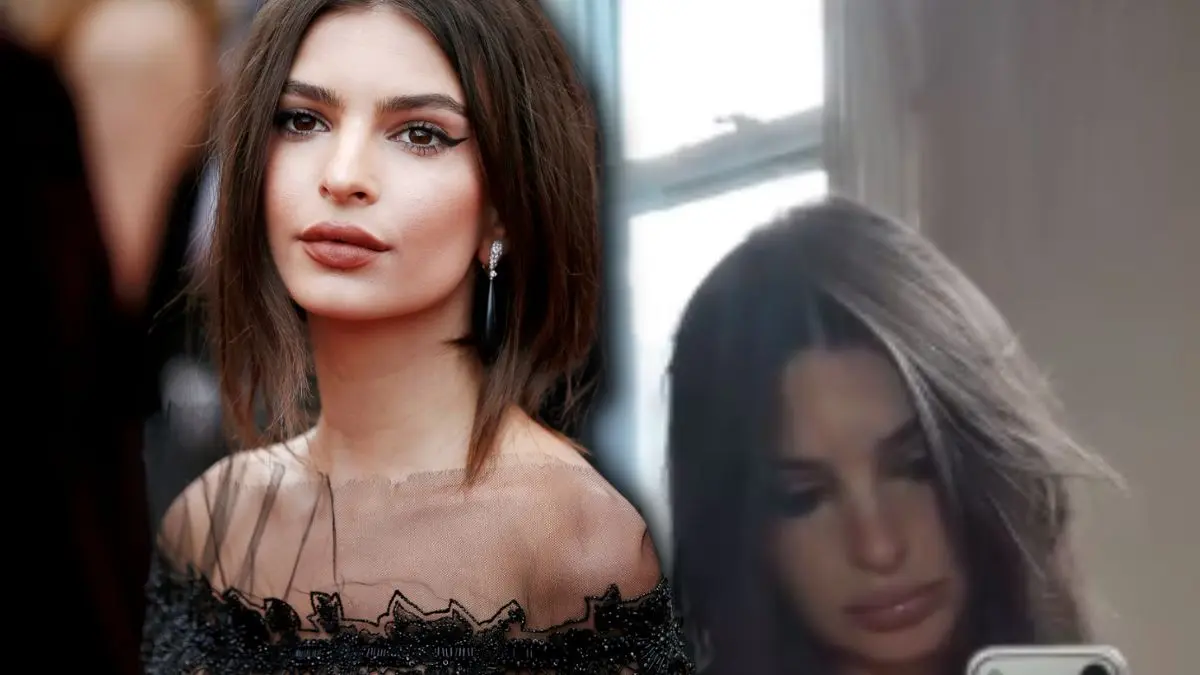 Emily Ratajkowski sets pulses racing in sultry red lace lingerie video