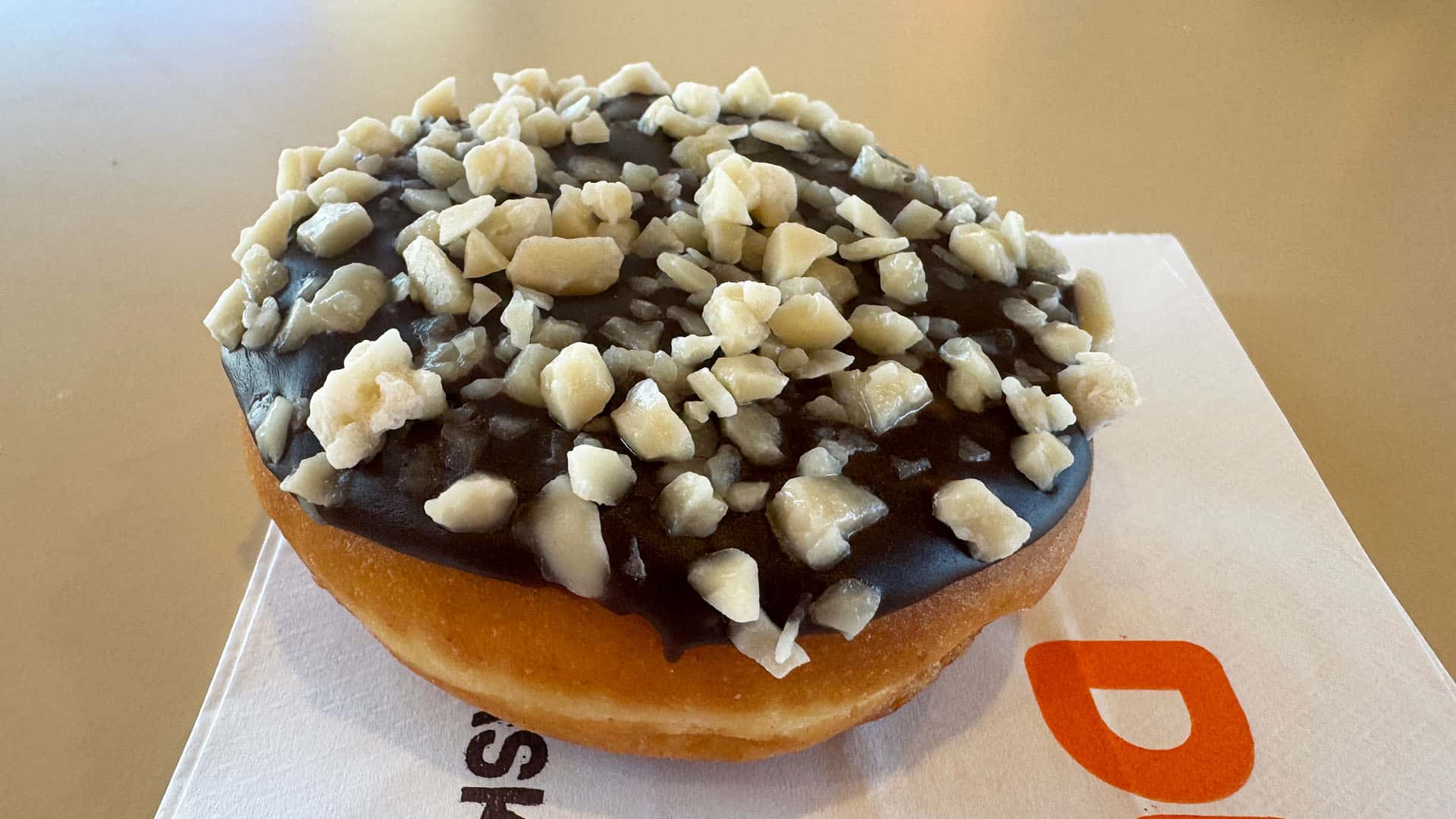 We tried the newest golden chocolate classic donut from Dunkin'