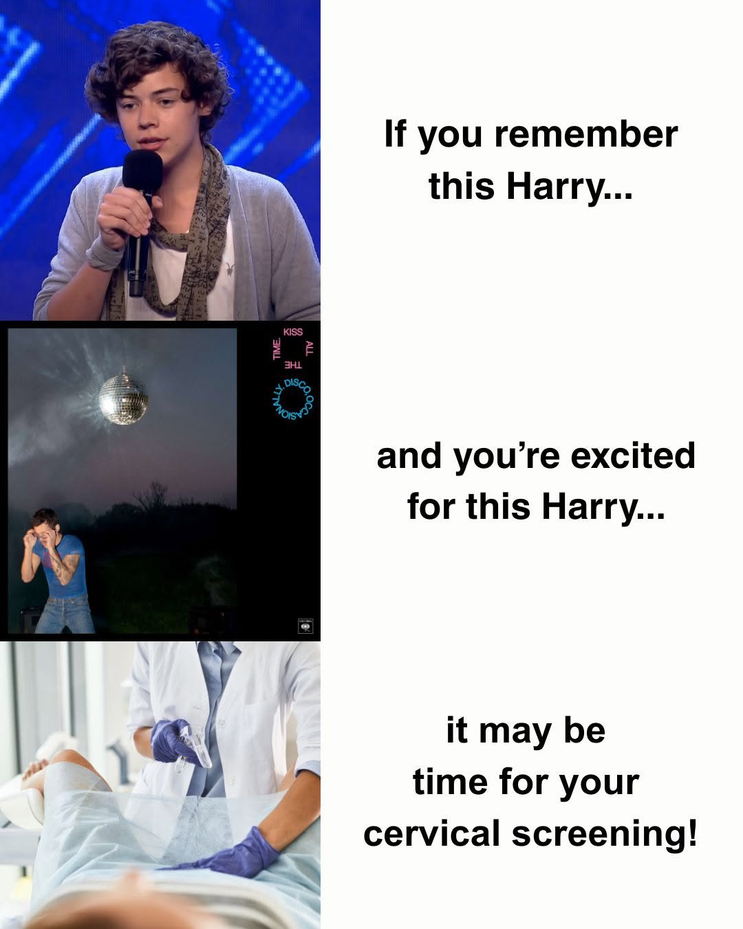NHS posts Harry Styles meme for cervical screening