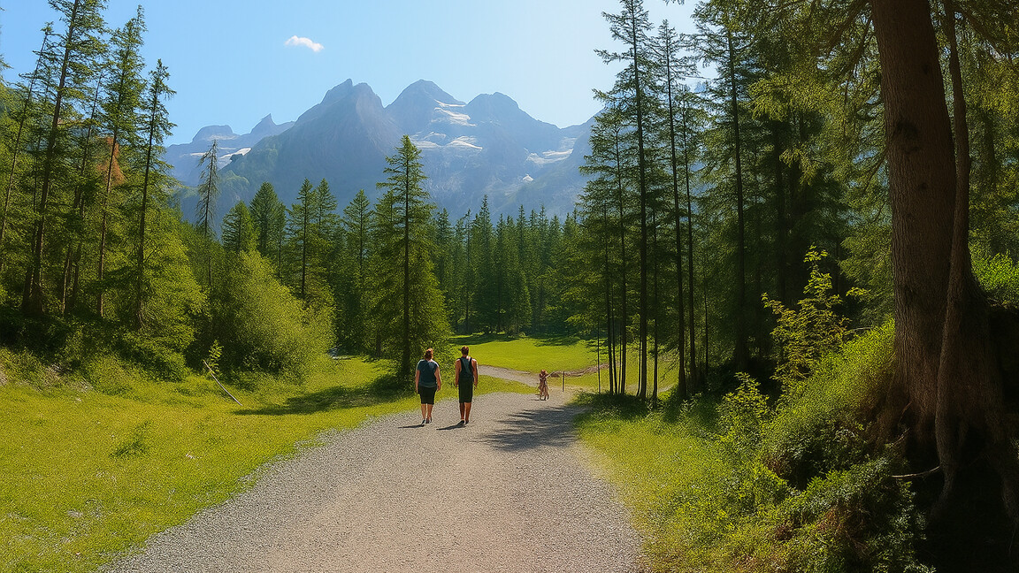 Paseo por un tranquilo valle alpino