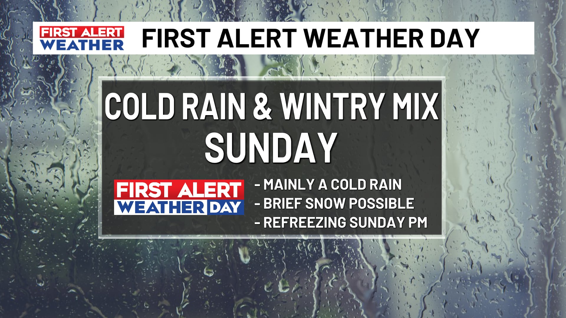First alert weather day for Sunday’s rain and brief snow chance