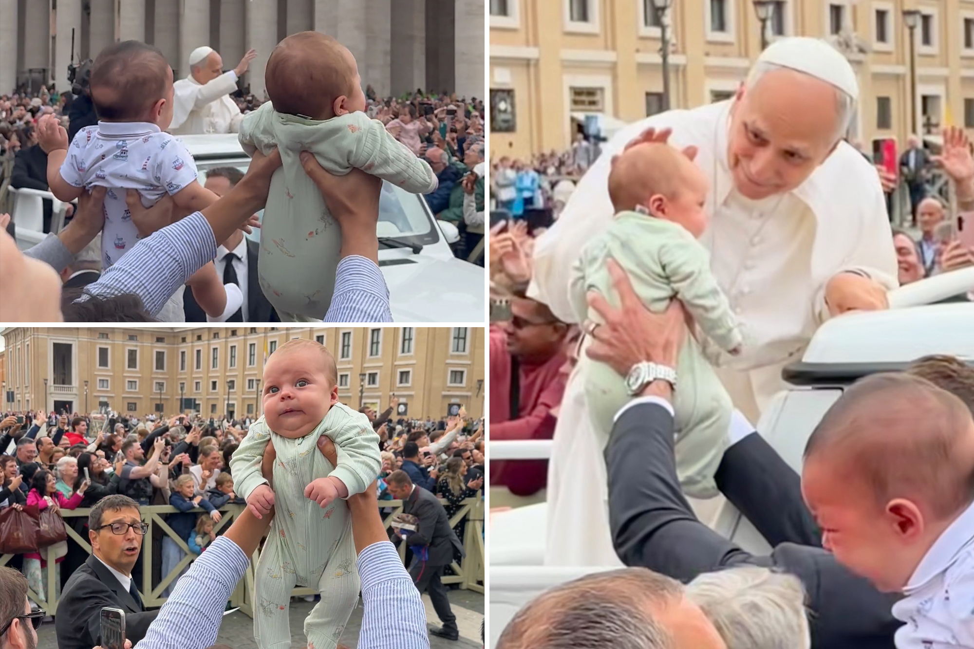Baby cousins went viral for getting blessed by Pope Leo in adorable video