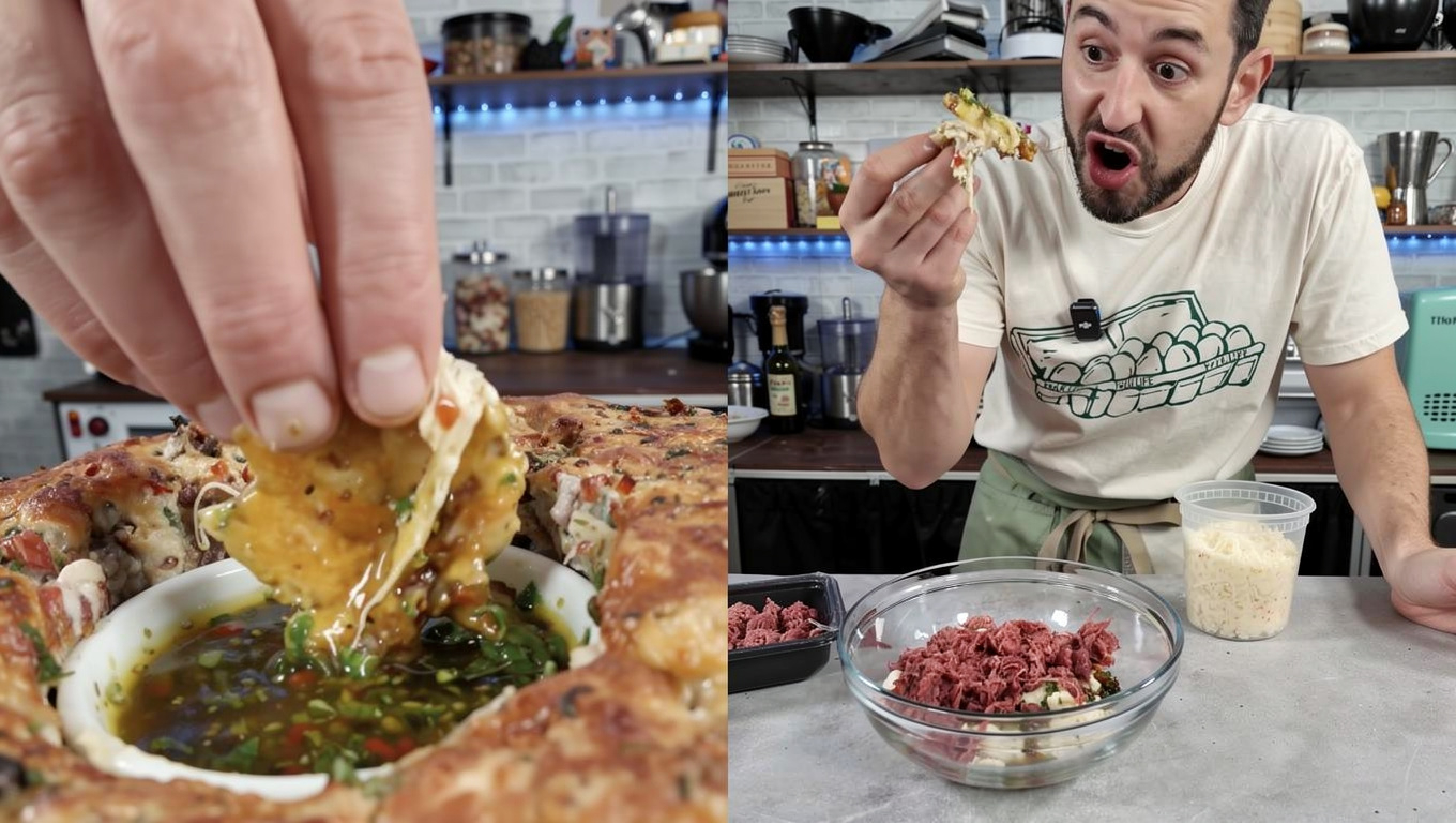 Steak and cheese pull-apart bread with chimichurri 😍