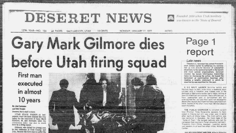 Deseret News archives: Gary Gilmore firing squad death in 1977 was ...