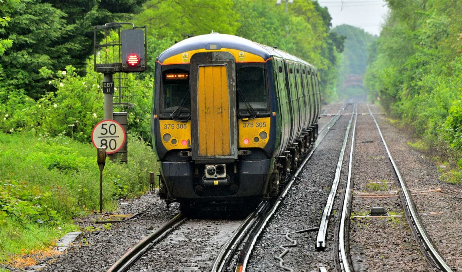 Train stopped between Swanley and Rochester due to a blockage on the line