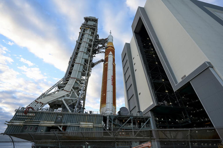 NASA rolls out giant rocket ahead of astronauts’ moon mission