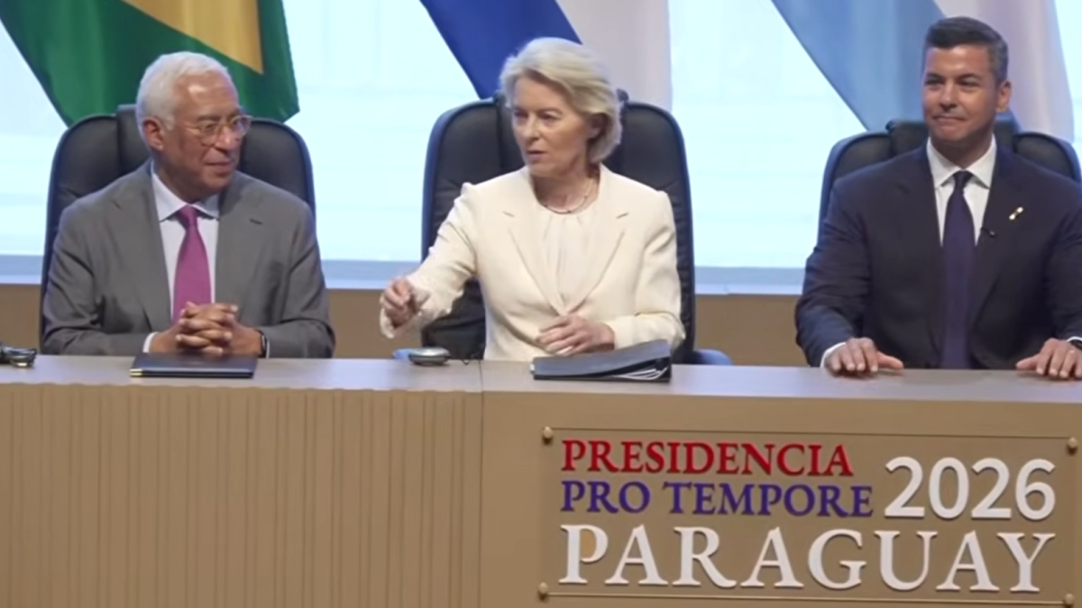 Firma del histórico y discutido acuerdo con Mercosur en Asunción (Paraguay)