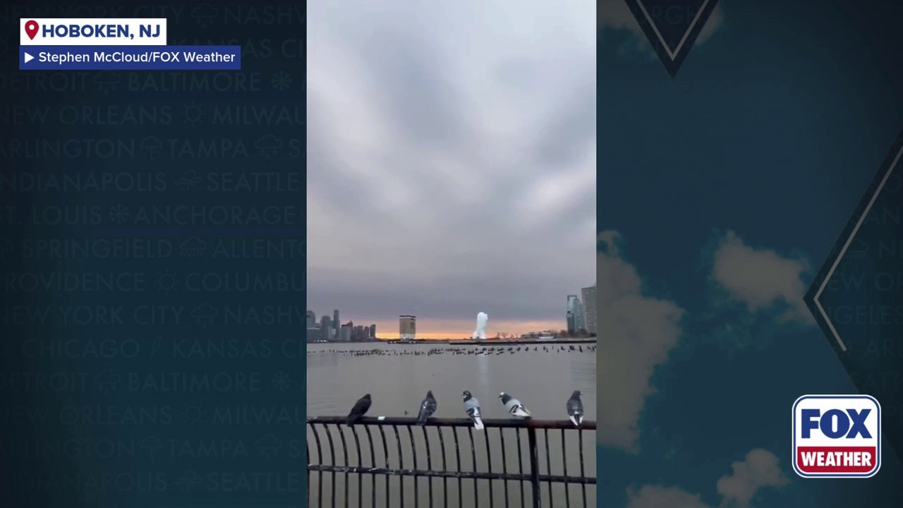 Clouds over New York City skyline