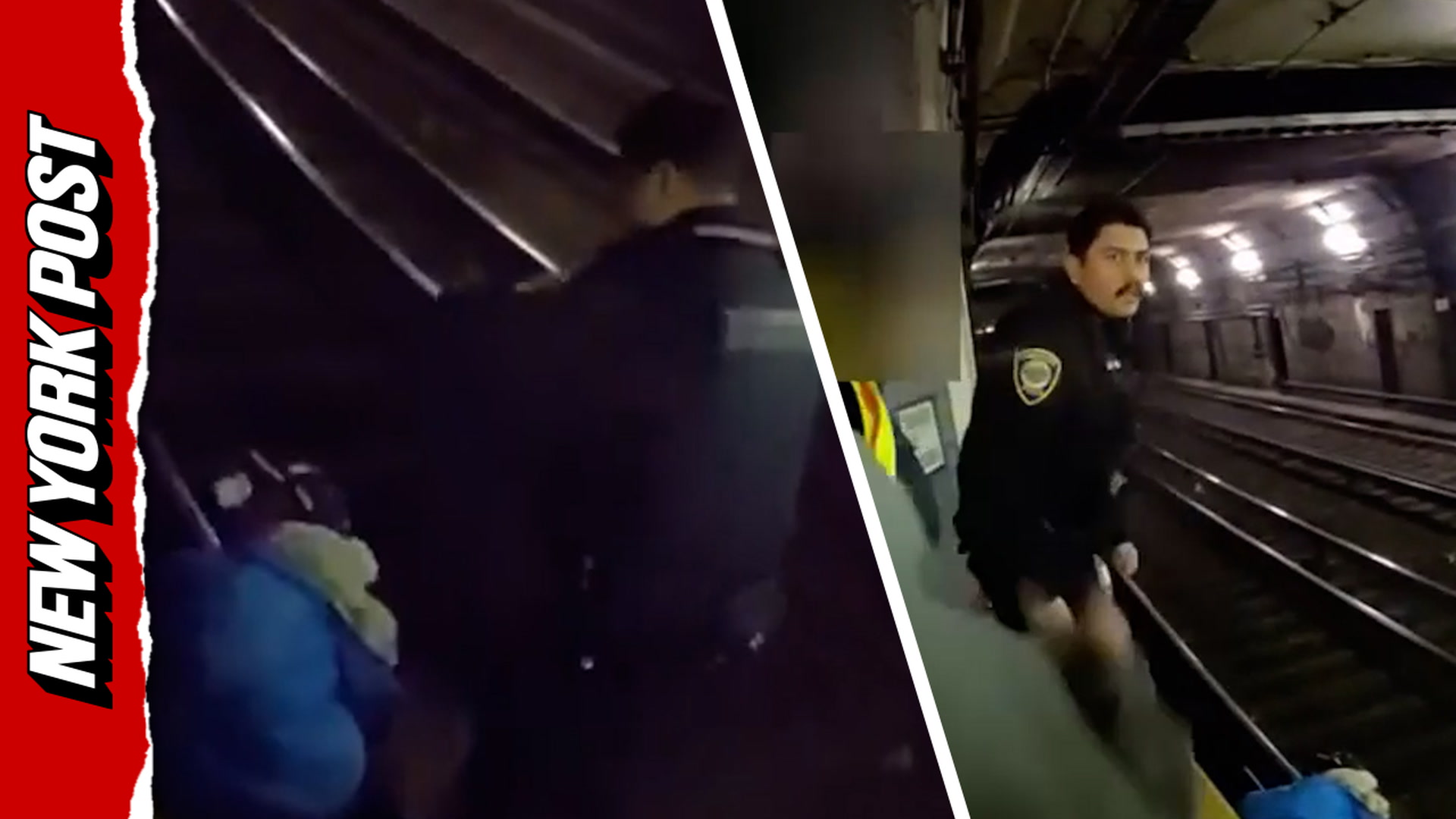 Watch injured man pulled off train tracks just in time