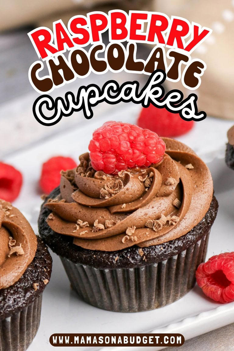 Dark chocolate raspberry cupcakes