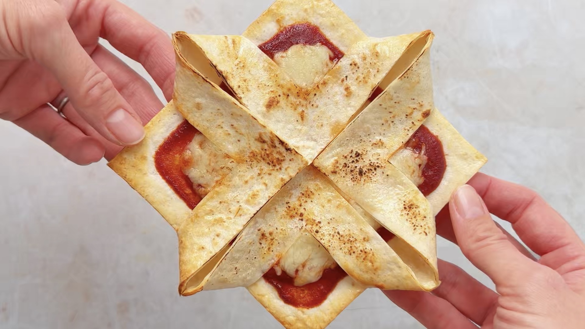 Origami pizza slice paper art
