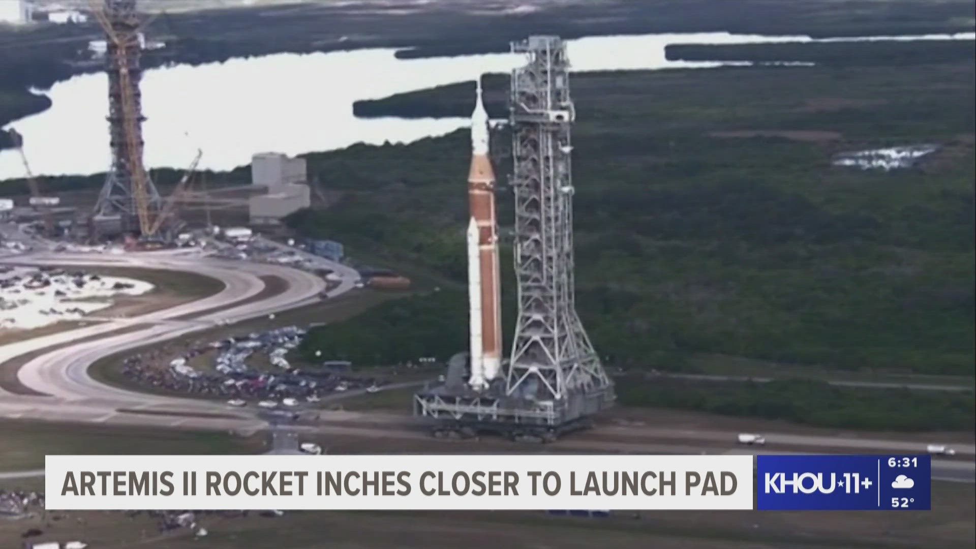 NASA Artemis II rocket inches closer to launch pad