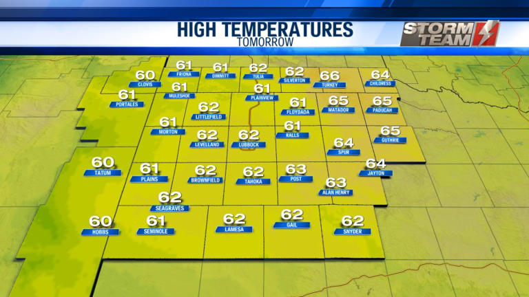 Much warmer temperatures Sunday ahead of cold front Monday