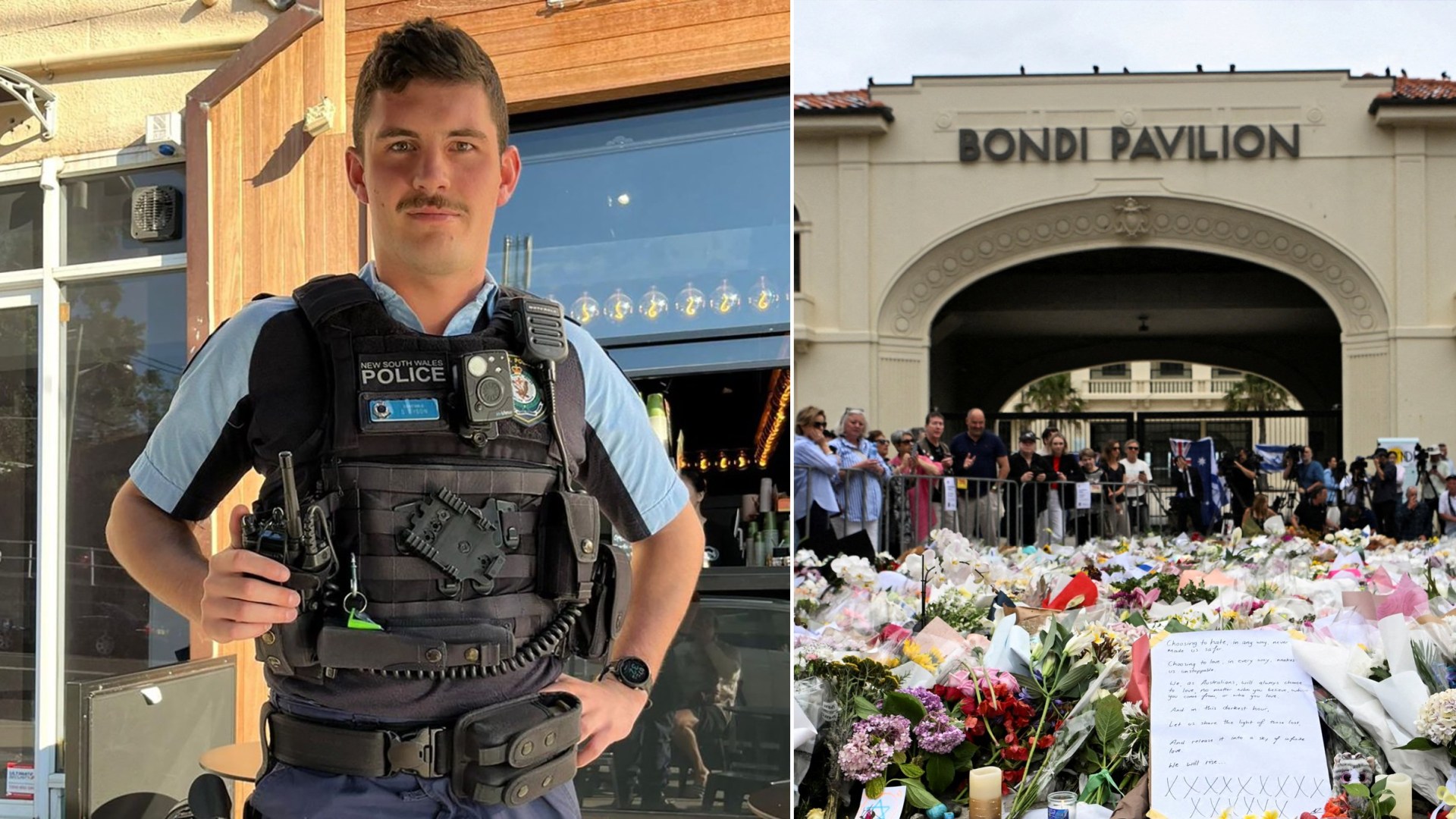 Hero officer Dyson reunites with colleagues after coma