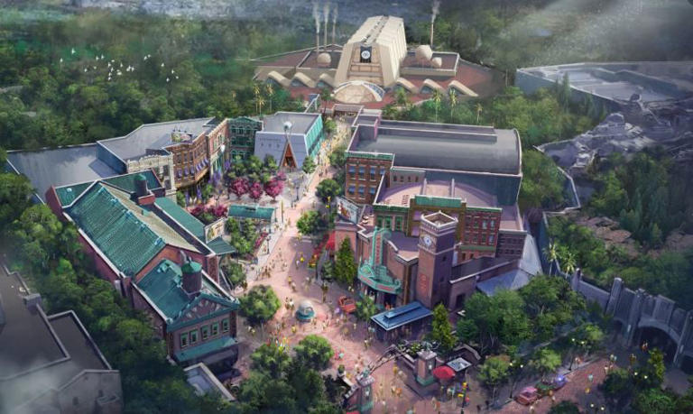 Aerial images show progress of Monsters Inc. land and animation ...