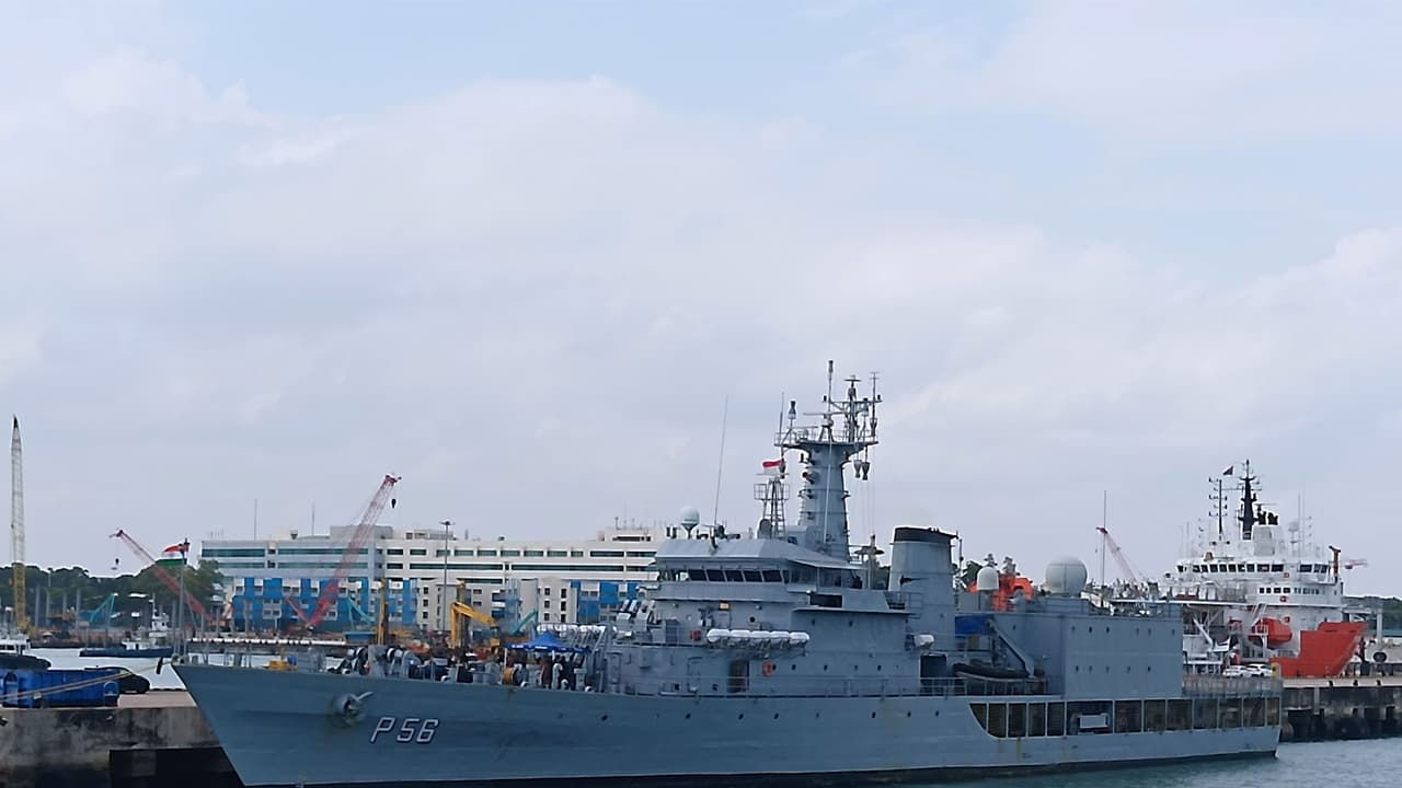 Indian Navy's training squadron arrives in Singapore for deployment
