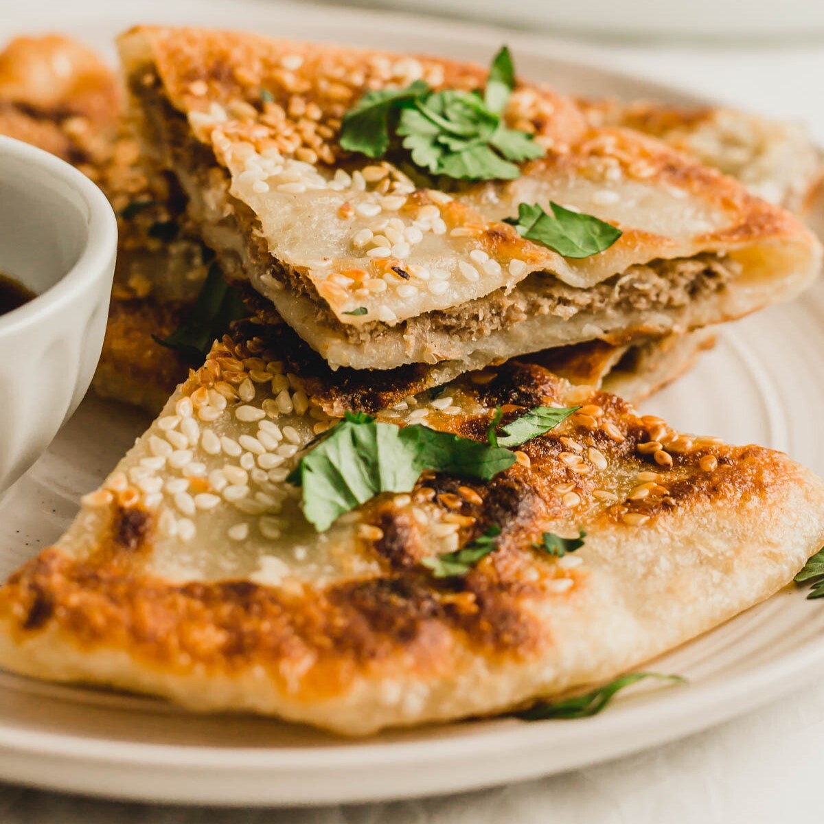 Crispy Chinese beef pancakes