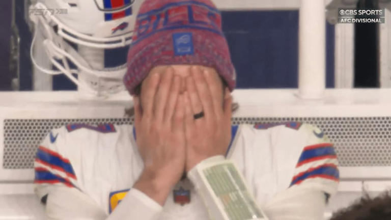 Josh Allen looked so heartbroken after late penalty that set up Broncos ...