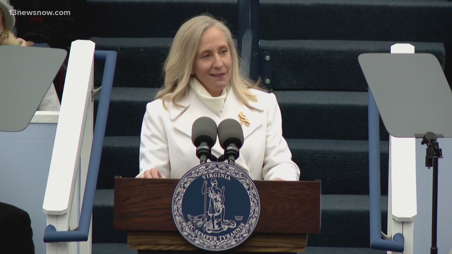 Abigail Spanberger signs executive orders shortly after Saturday ...