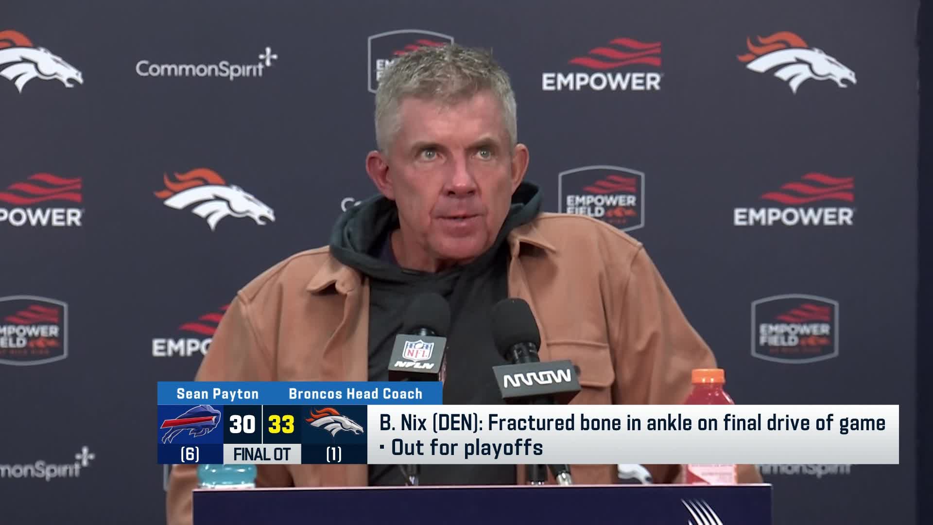 Sean Payton: Bo Nix 'fractured a bone in his right ankle' at end of ...