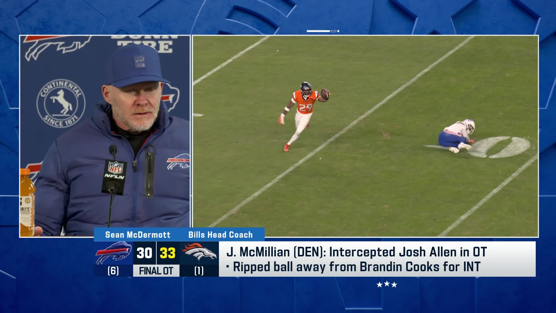 Brandin Cooks, Sean McDermott discuss DEN's INT in OT of the AFC ...