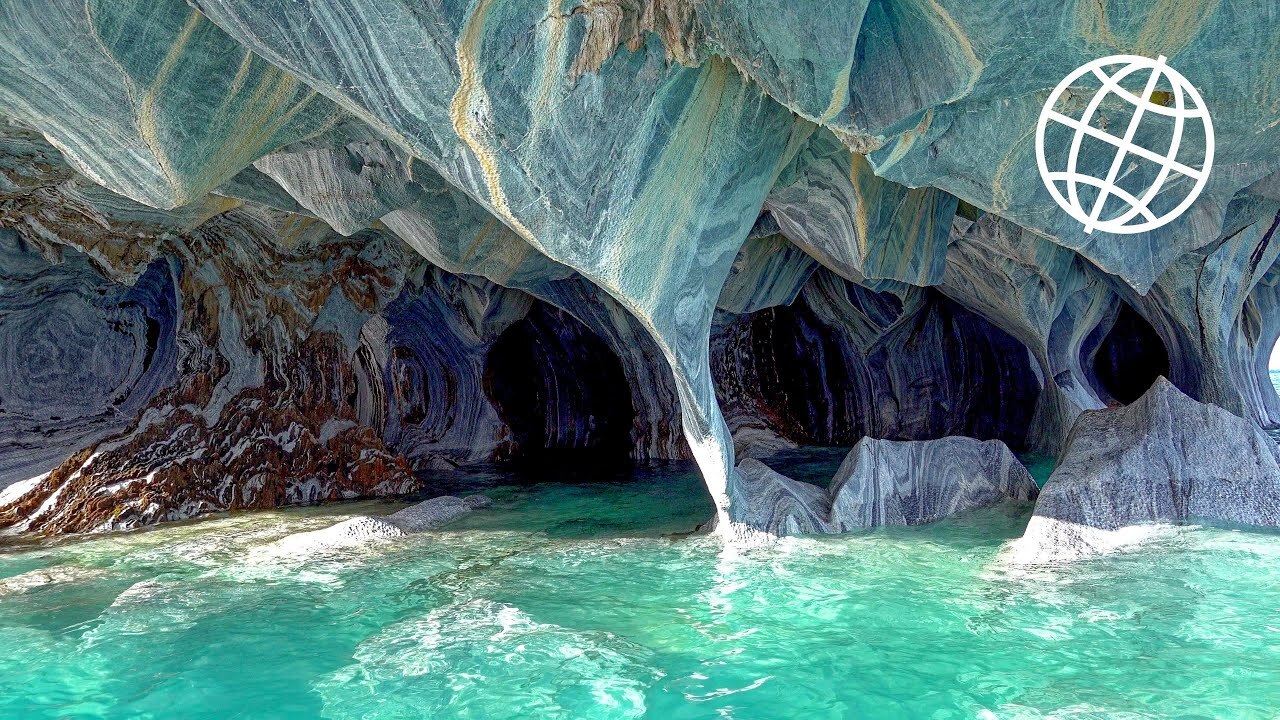 Marble caves, Chile [Amazing places 4K]