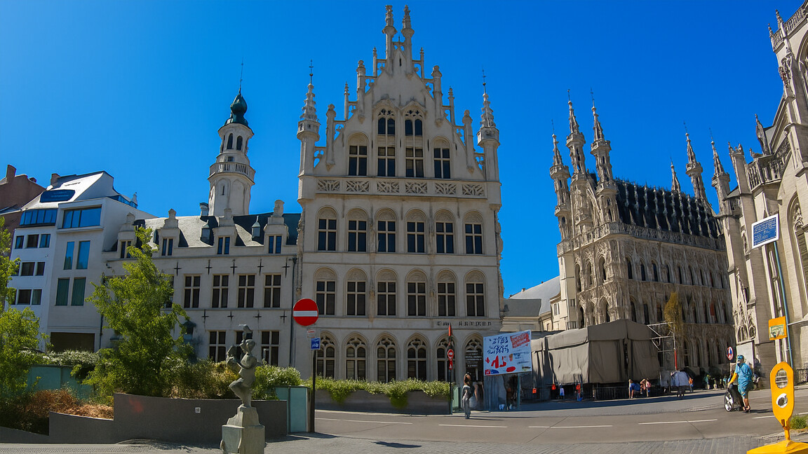 Spaziergang durch die Straßen von Leuven, Belgien