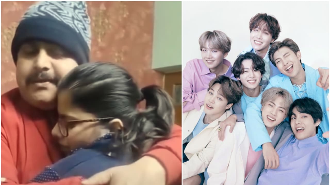 Watch: Viral clip of girl crying over BTS India visit melts hearts; dad ...