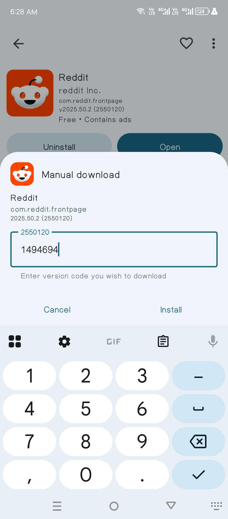 How to roll back to an older version of an Android app
