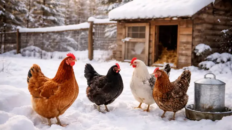 Jak zvládnout péči o slepice v zimě, aby nosily vejce, i když mrzne