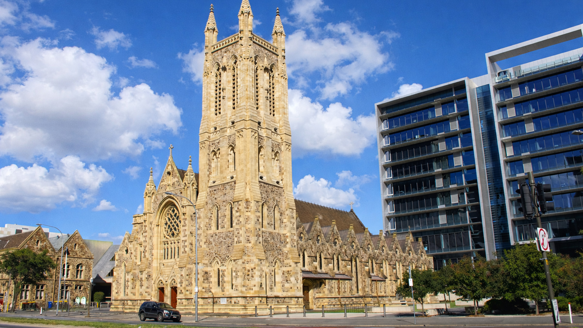 A church like a European castle