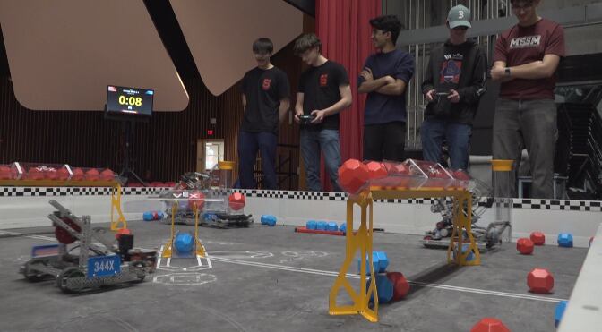 Students battle bots at Bangor robotics competition