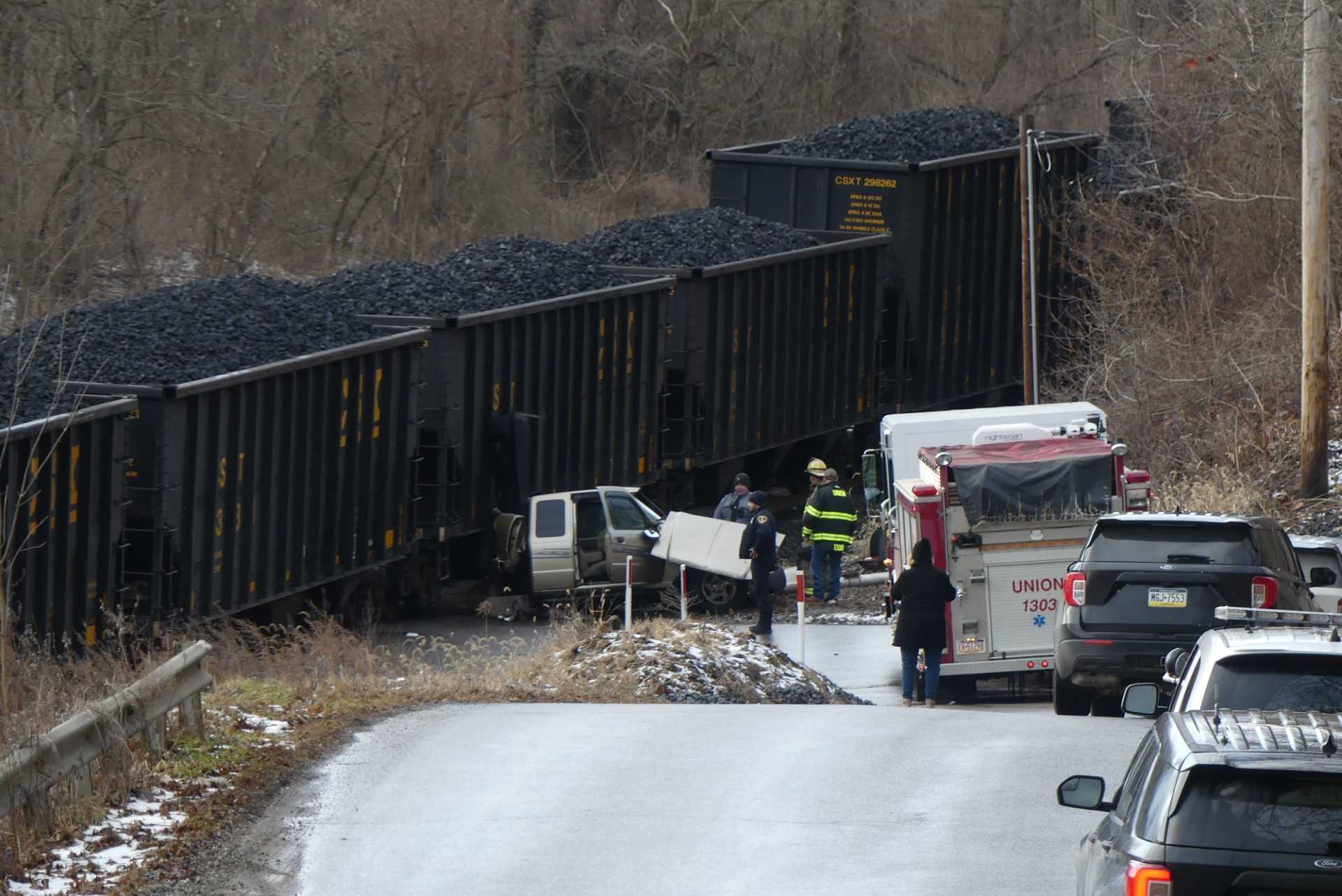 2 injured after truck, train collide in Lawrence County
