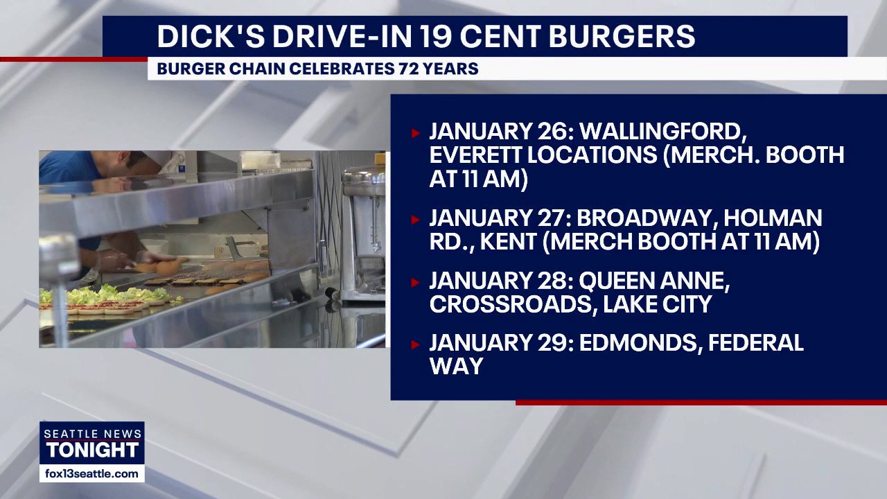 Dick’s Drive-In marks anniversary with 19-cent burgers across Puget Sound