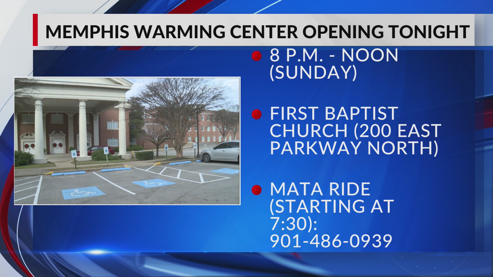 Warming center opens in Memphis on Saturday evening