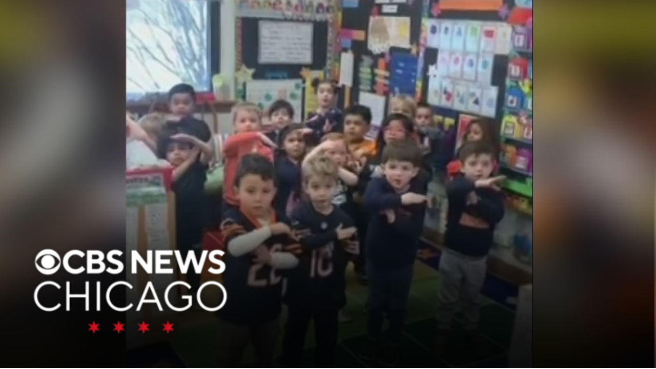 Students at St. Vincent Ferrer getting amped for Bears-Rams game