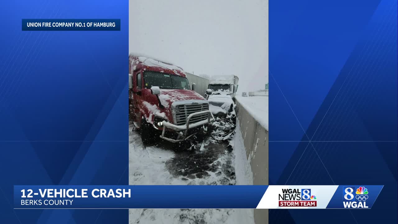 All lanes now open after 12-vehicle crash in Berks County