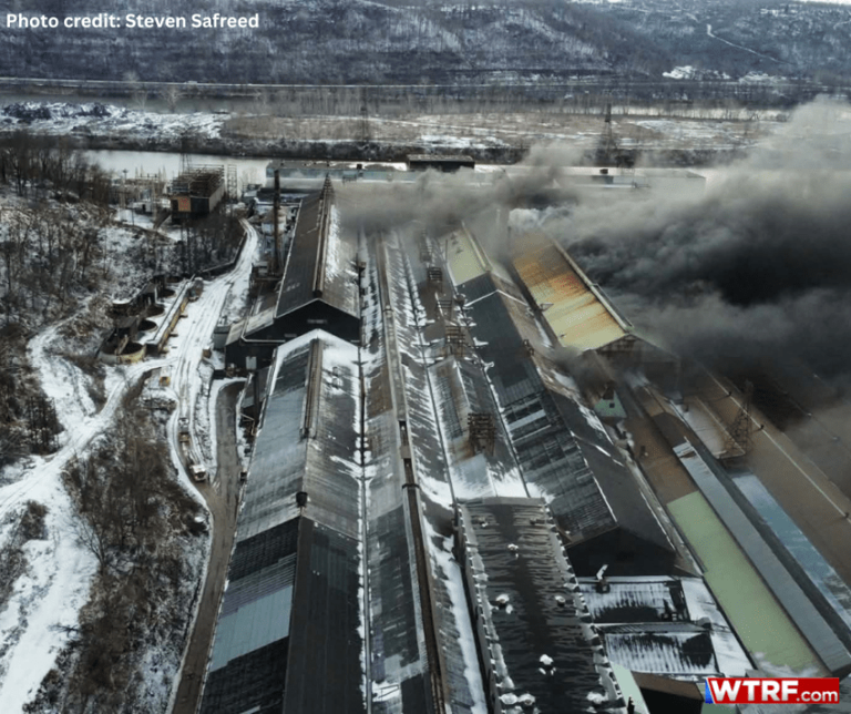 Update: Fire under control at former West Virginia steel tin mill